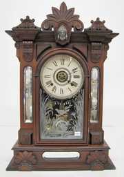 Gilbert Amphion Walnut Mirrorside Parlor Clock Price Guide
