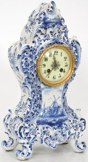 French Faience Delft Mantle Clock Price Guide