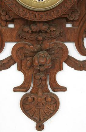 Large Carved Oak Wall Clock-ClockPrices.Com