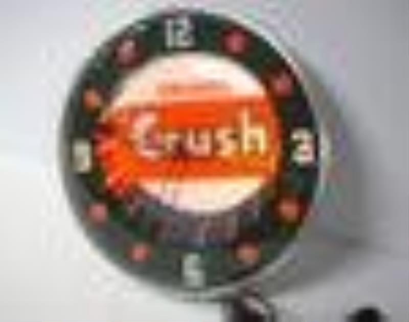 Lighted Orange Crush clock by Pam Clock Price Guide