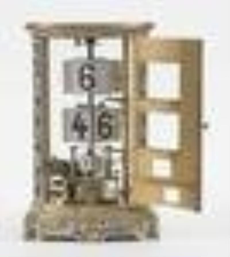 A rare and unusual large ticket clock with champleve Price Guide
