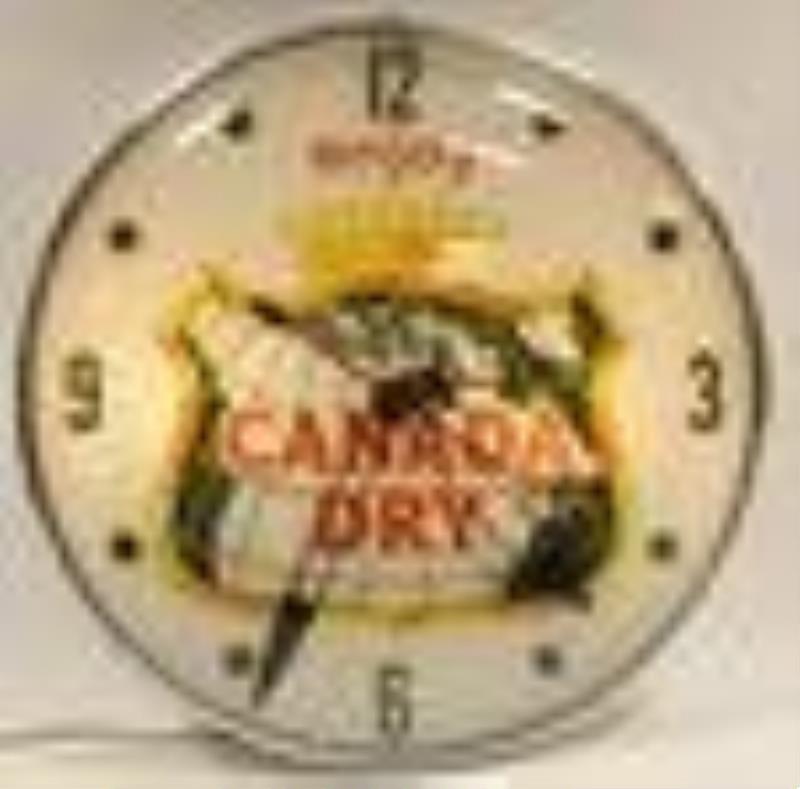 Canada Dry Lighted Adv Glass PAM Clock Price Guide