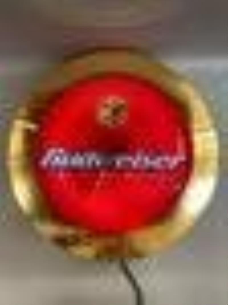 Budweiser Electric Analog Light Up Advertising Clock Price Guide