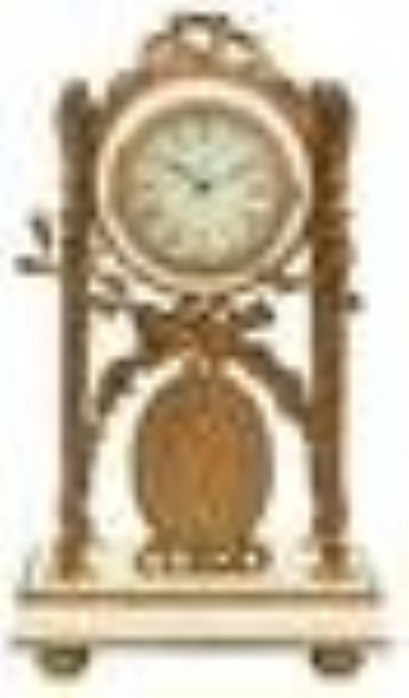 Charles Hour, Bonhomme S.G., Bronze & Marble Desk Clock Price Guide