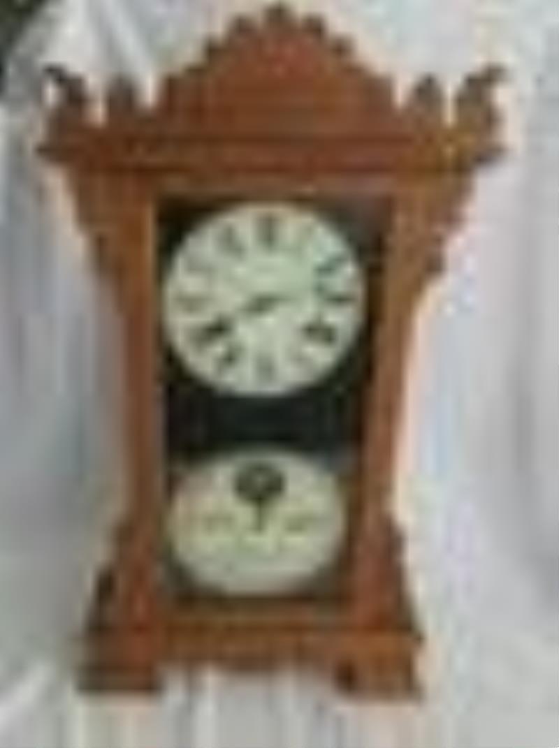 Antique Ithaca double dial calendar oak clock Price Guide