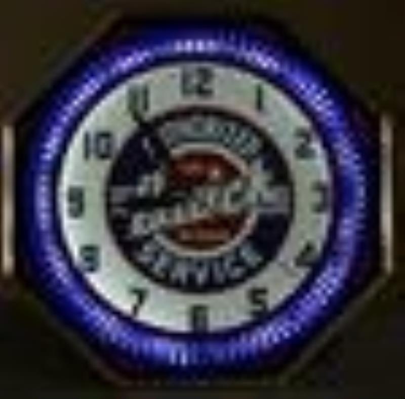 Buick Authorized Service Neon Spinner Clock Price Guide