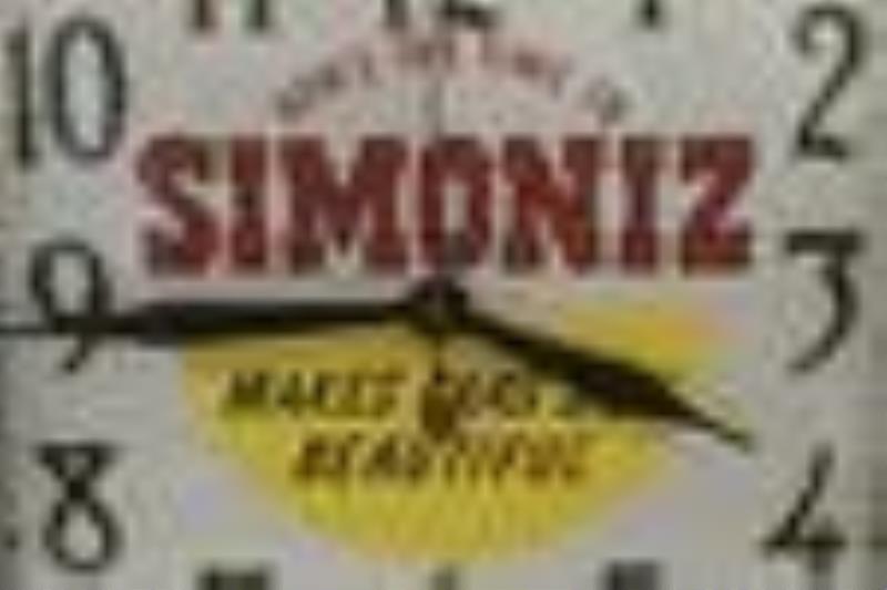 Vintage Simoniz Car Polsih Advertising Clock Price Guide