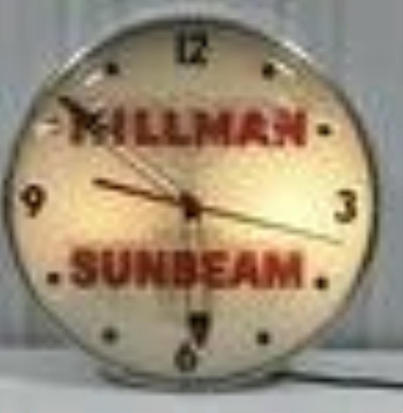 Hillman Sunbeam Dealership Lighted Adv PAM Clock Price Guide