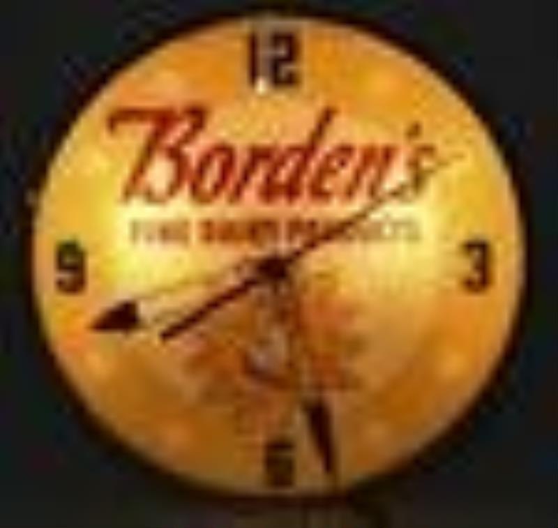 Bordens Dairy Lighted Pam Style Contemporary Clock-ClockPrices.Com