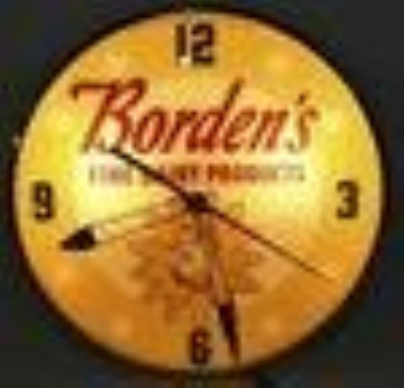 Bordens Dairy Lighted Pam Style Contemporary Clock-ClockPrices.Com