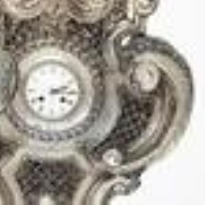 Vintage Silver and Faux Tortoise Shell Mantle Clock with Scroll Design ...