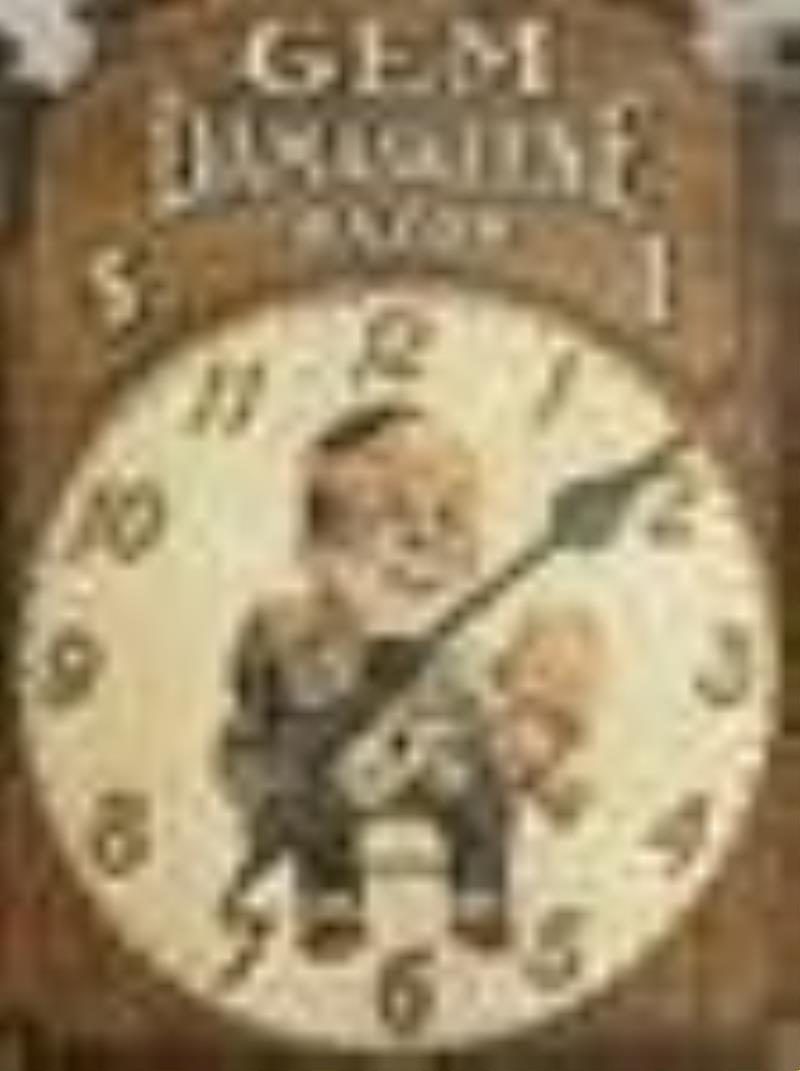 Gem Damaskeene Razor Advertising Clock-ClockPrices.Com