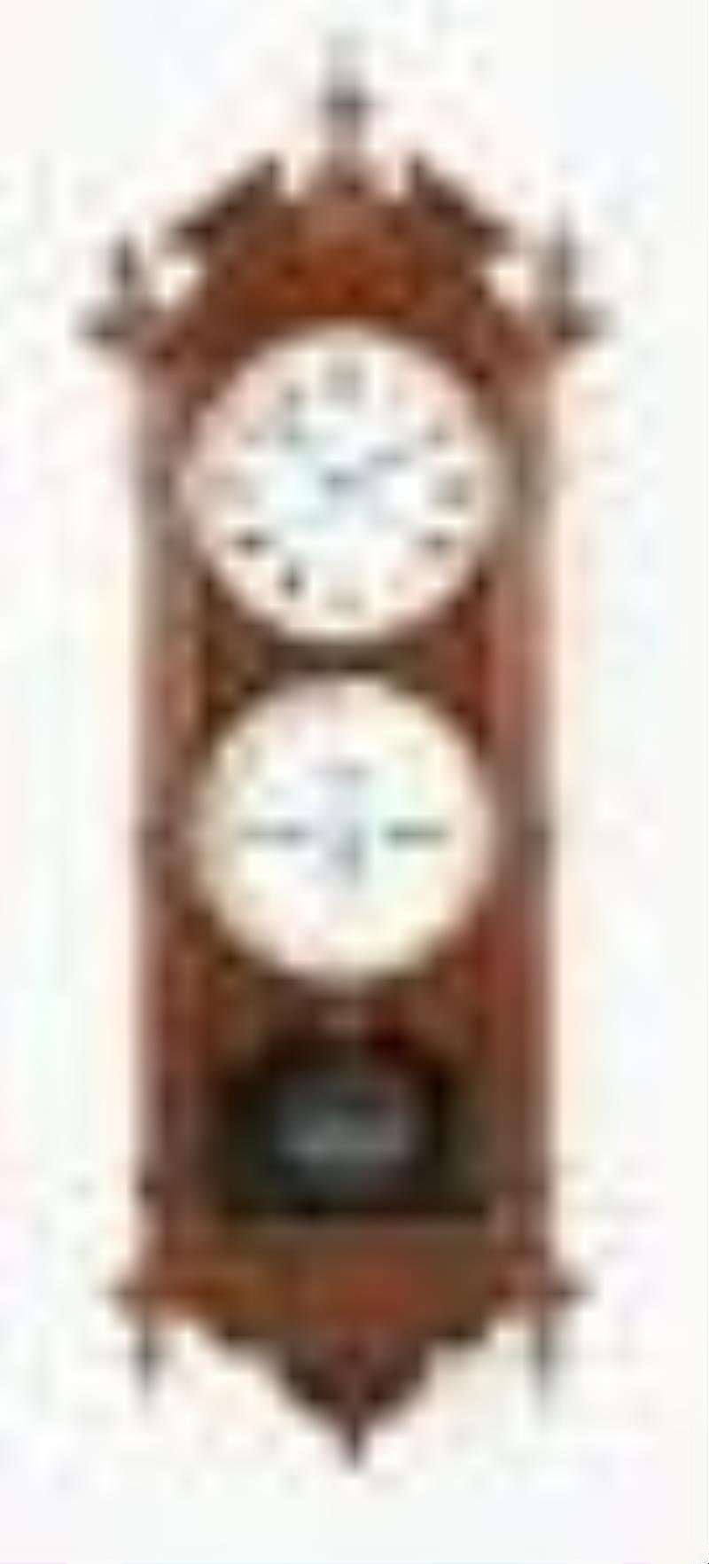 Ithaca Calendar Clock Co. No 2 Bank double dial calendar clock Price Guide