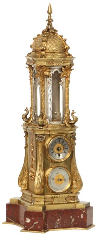 French Marble & Bronze Animated Wallace Fountain Clock Price Guide
