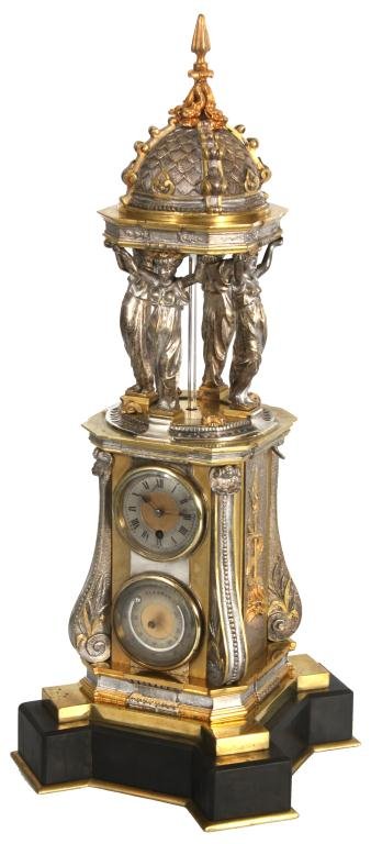 French Marble & Bronze Animated Wallace Fountain Clock Price Guide