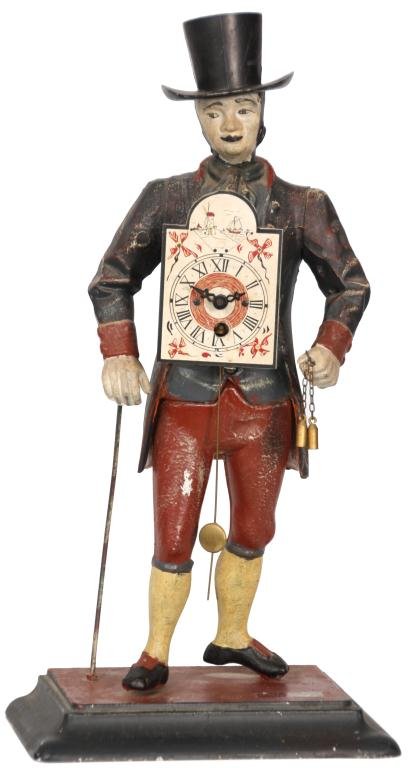 Austrian Or German Painted Figural Peddler Clock Price Guide