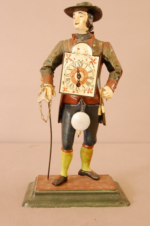 Austrian Or German Painted Figural Peddler Clock Price Guide