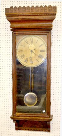 Oak Gilbert “defender” Carved Wall Regulator Clock Price Guide