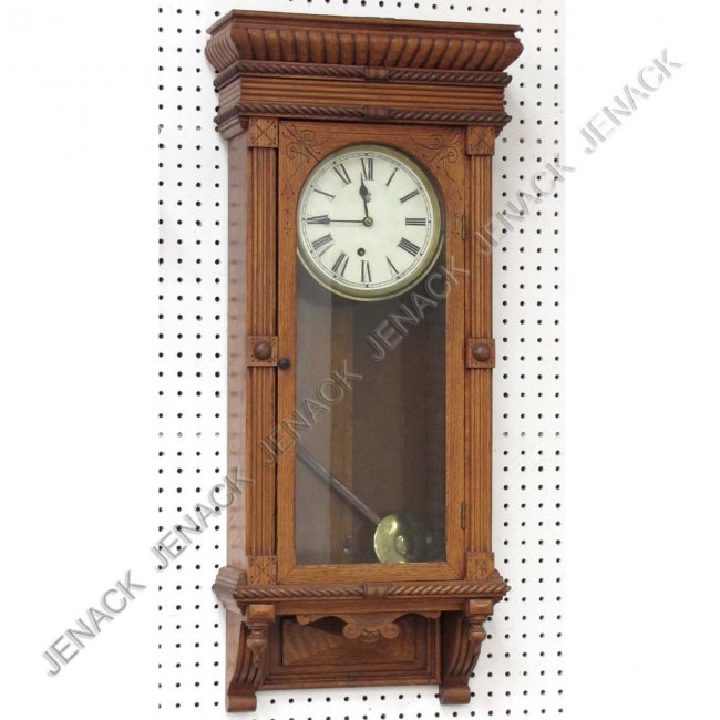 Oak Waterbury “leeds” Wall Regulator Clock Price Guide