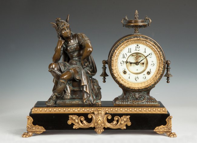 Ansonia “mercury” Marble Mantel Clock-ClockPrices.Com