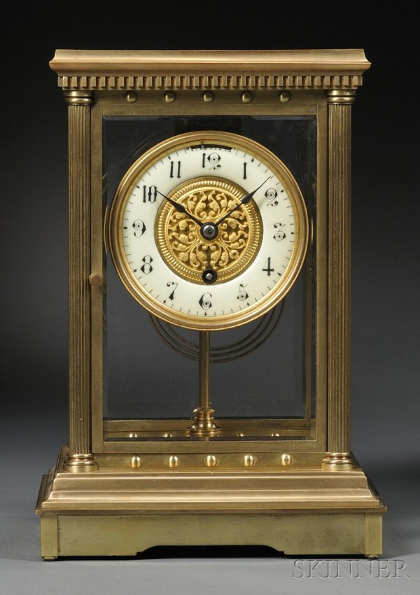 Boston Clock Co. Tandem Wind Crystal Regulator Clock Price Guide