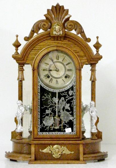 Ansonia “triumph” 8-day Walnut Cased Shelf Clock-ClockPrices.Com