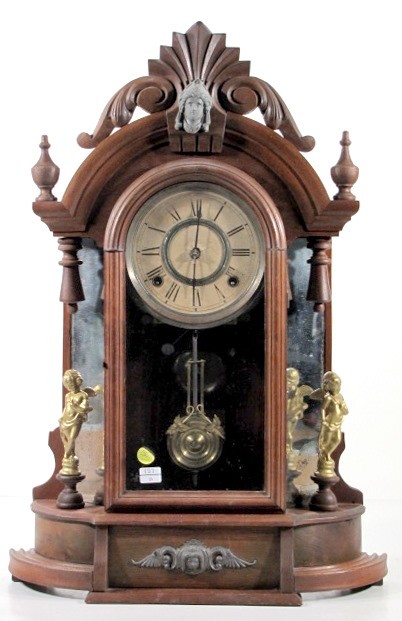 Ansonia “triumph” 8-day Walnut Cased Shelf Clock-ClockPrices.Com